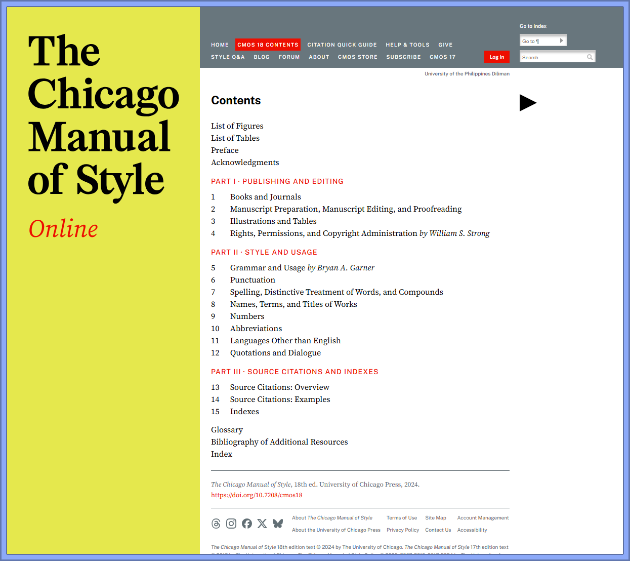 Chicago Manual of Style Online – The University Library, University of ...