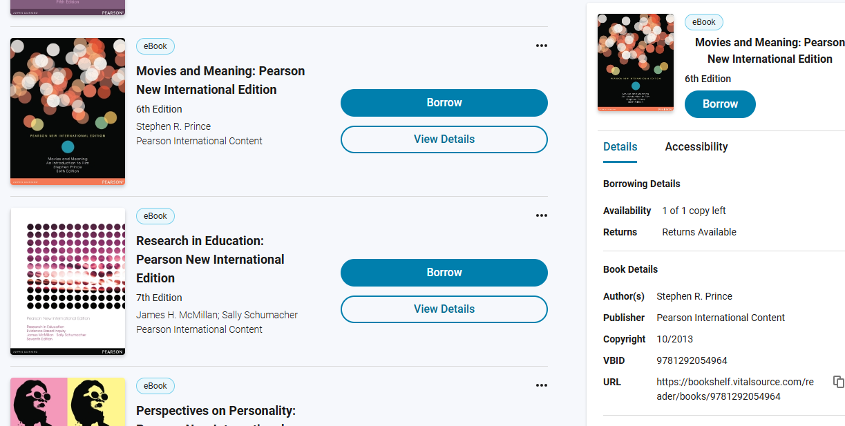VitalSource: Wiley Academic Books and Pearson Trial – The University ...